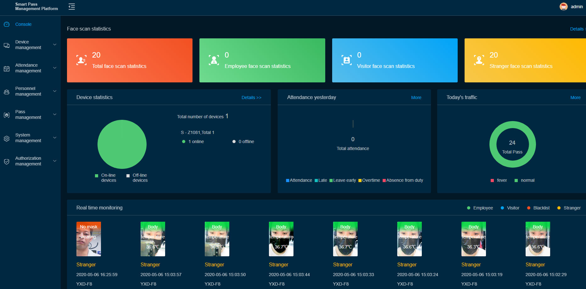 smart pass management platform yxd-f8-Asianda