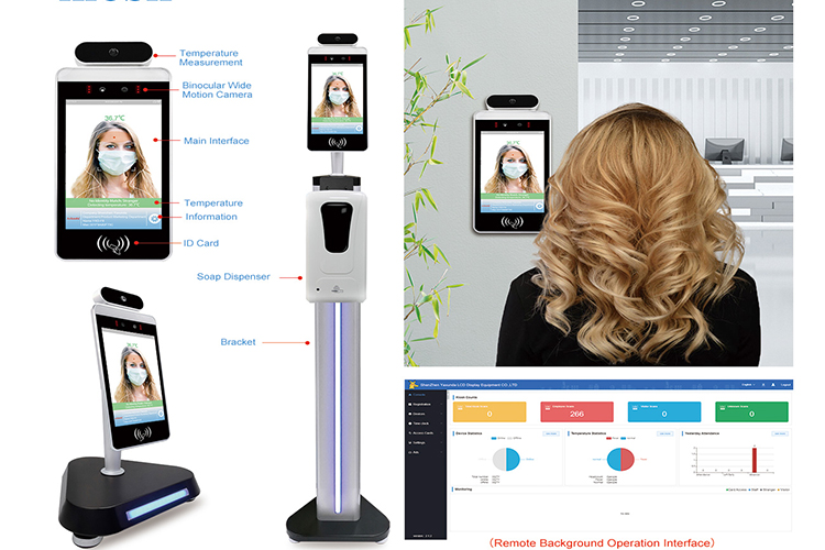 Commercial display on the video wall, digital signage and hand ...