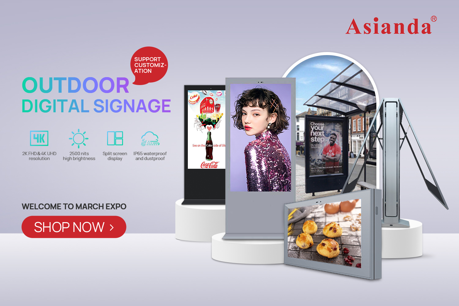 Outdoor Digital Signage | Digital window display-Asianda